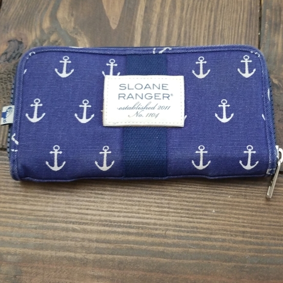 Sloane Ranger | Bags | Sloane Ranger Nautical Anchor Canvas Wallet ...